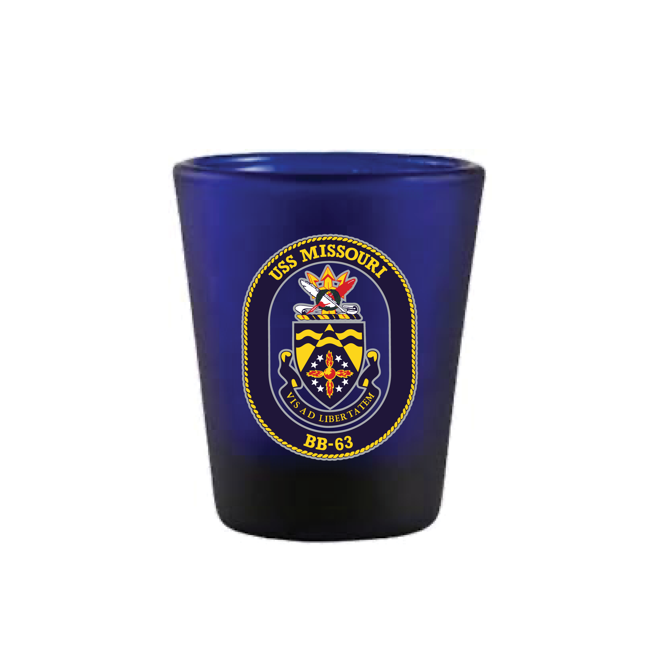 USS Missouri Crest Shot Glass